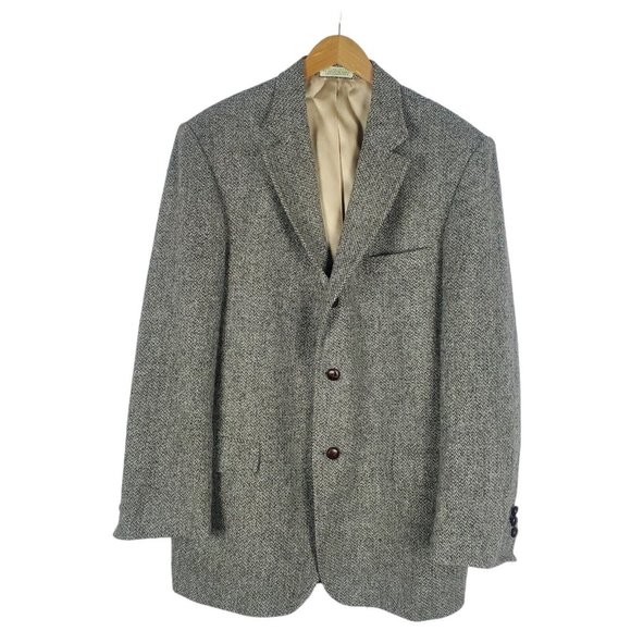 Harris Tweed | Suits & Blazers | Vintage Orvis Harris Tweed Mens Herringbone Wool Blazer Sport ...